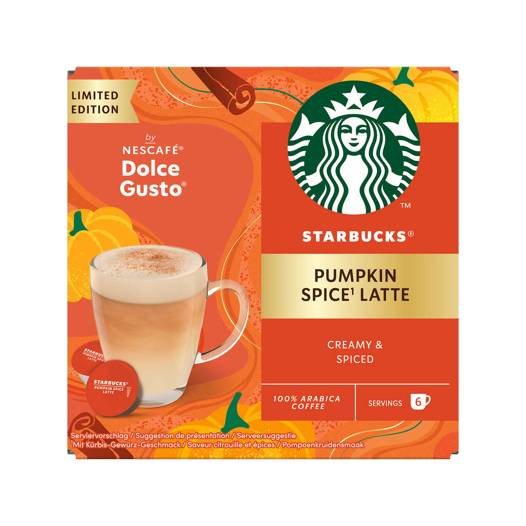 Starbucks Dolce Gusto pumpkin spice latte Per 129 g aanbieding bij PLUS