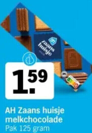 AH Zaans huisje melkchocolade 125 g aanbieding bij Albert Heijn