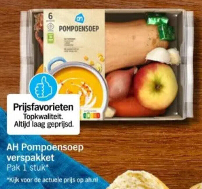 AH Pompoensoep verspakket aanbieding bij Albert Heijn