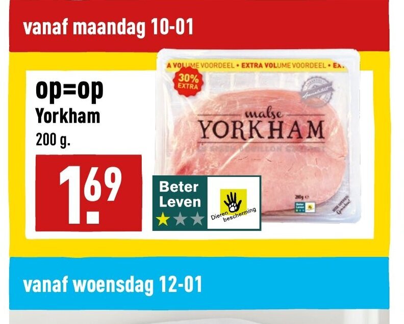Yorkham 200 g aanbieding bij ALDI