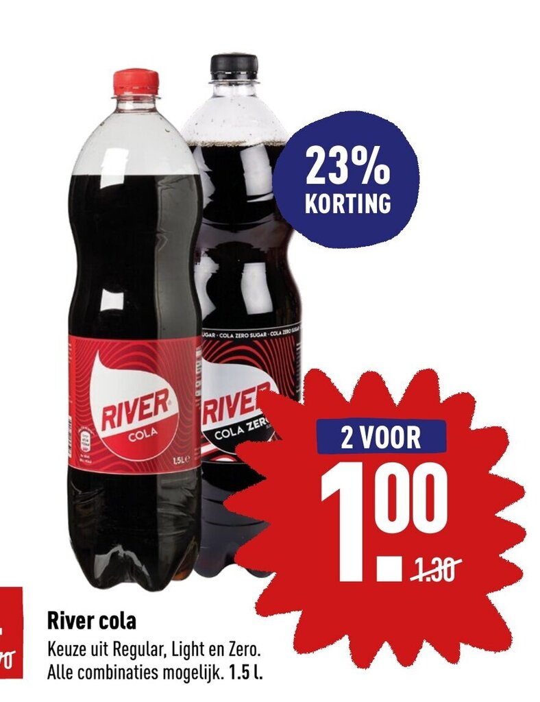 River cola 2 voor 1,5 L aanbieding bij ALDI