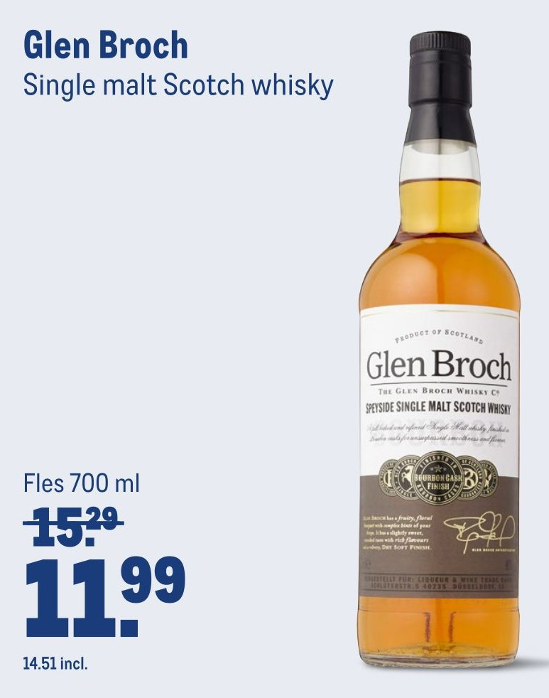 Glen Broch Single malt Scotch whisky aanbieding bij Makro