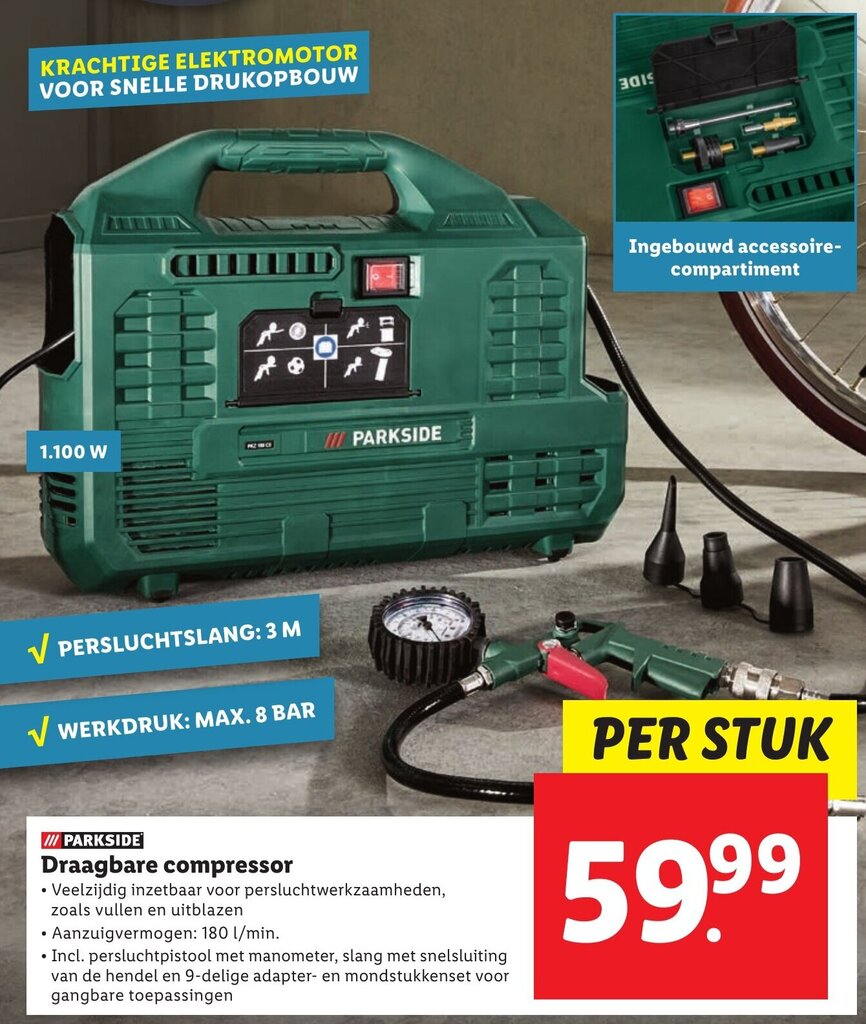 Draagbare compressor aanbieding bij Lidl