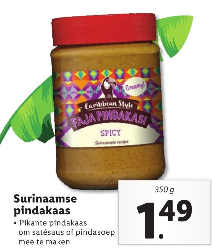 Surinaamse pindakaas 350g aanbieding bij Lidl