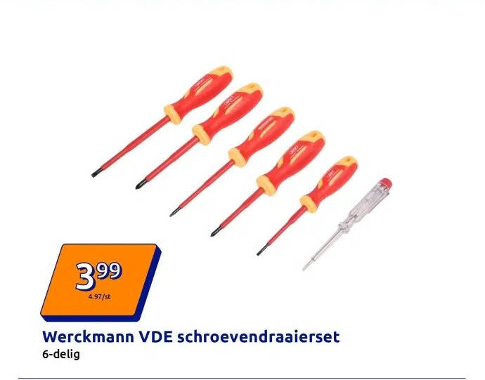 Werckmann VDE schroevendraaierset aanbieding bij Action