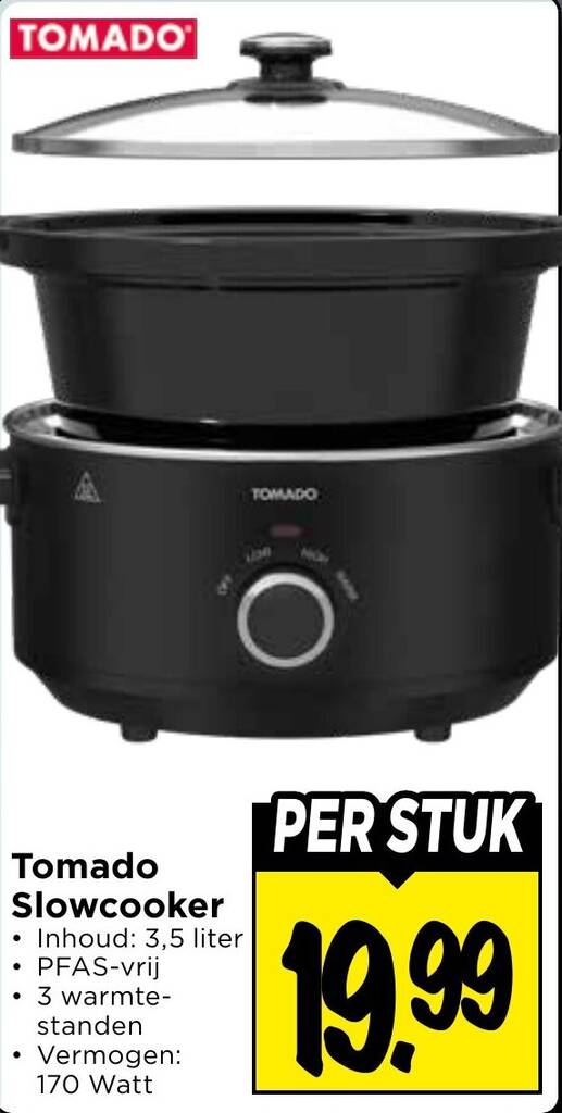 Tomado Slowcooker 3,5 liter aanbieding bij Vomar Voordeelmarkt