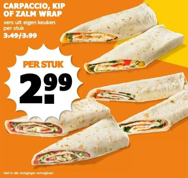 CARPACCIO, KIP OF ZALM WRAP aanbieding bij Coop