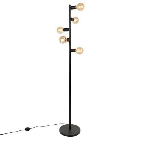 Qazqa Moderne Vloerlamp Zwart 5-lichts - Facil aanbieding bij Praxis