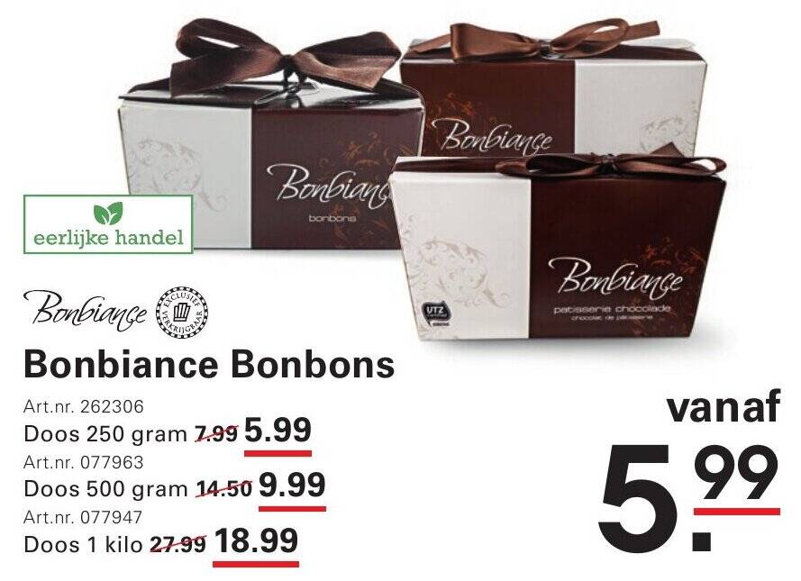 Bonbiance Bonbons 250 gram aanbieding bij Sligro