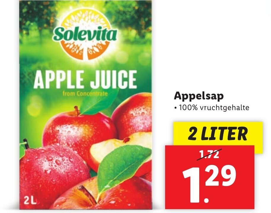 Appelsap 2 liter aanbieding bij Lidl