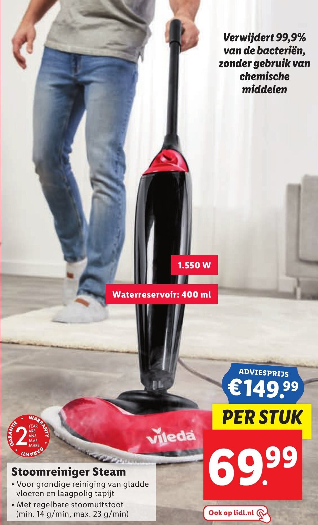 Stoomreiniger Steam aanbieding bij Lidl