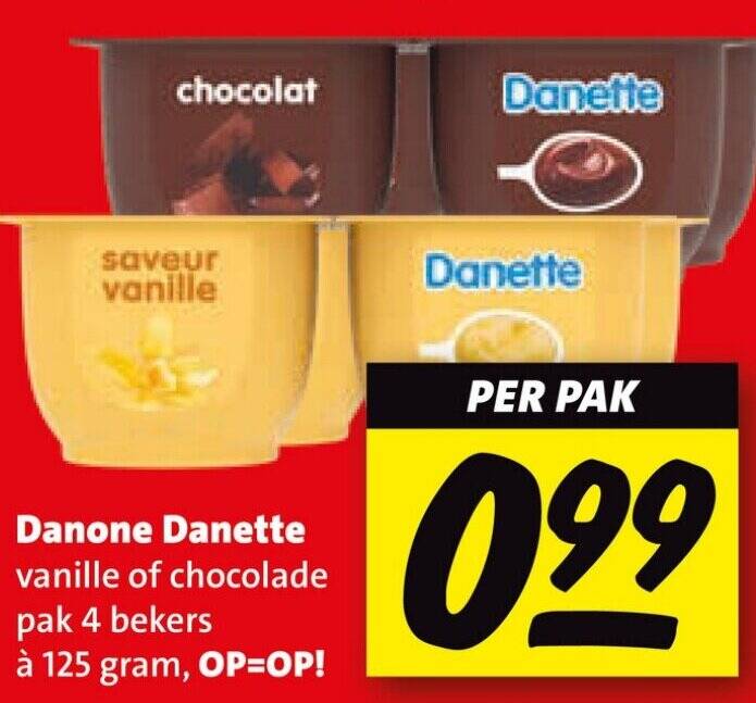 Danone Danette 125 g aanbieding bij Boni