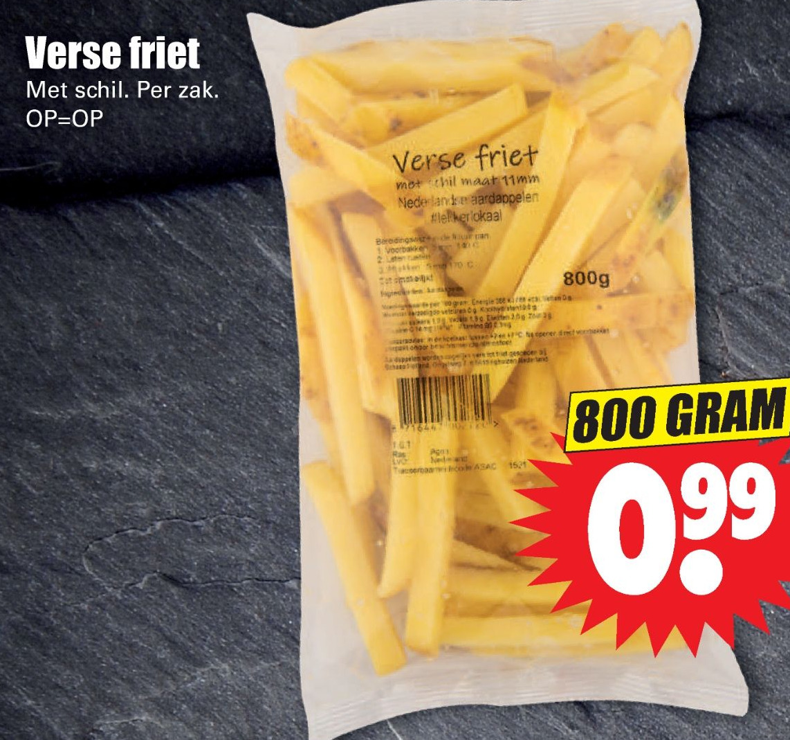 Verse friet 800 gram aanbieding bij Dirk
