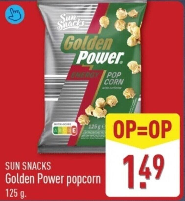 Sun Snacks Golden Power popcorn 125 g aanbieding bij ALDI