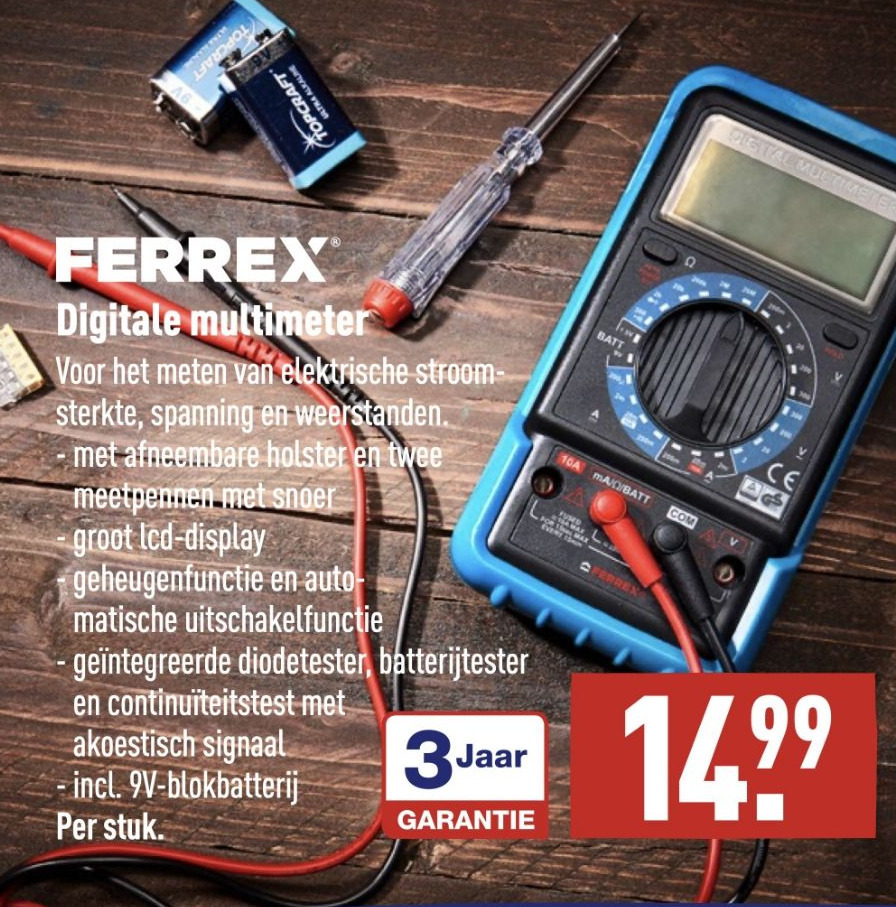 FERREX Digitale multimeter aanbieding bij ALDI