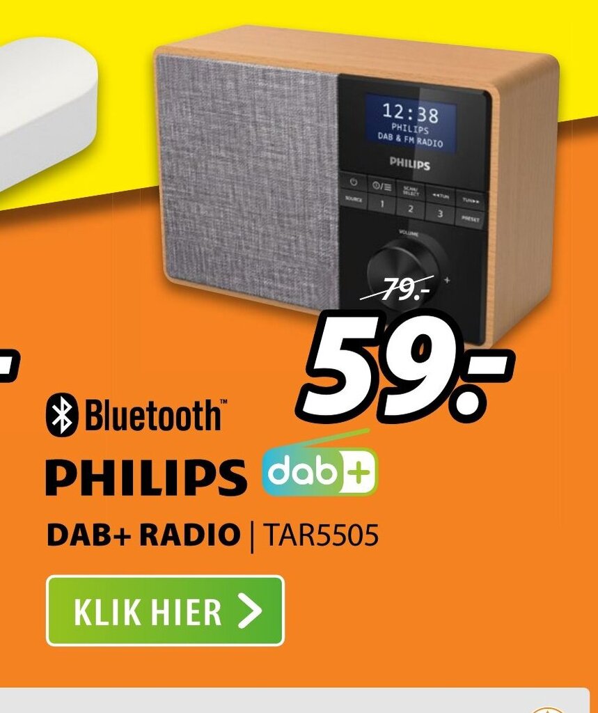 Bluetooth Philips DAB+RADIO TAR5505 aanbieding bij Expert
