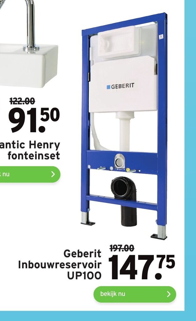 Geberit Inbouwreservoir UP100 aanbieding bij GAMMA