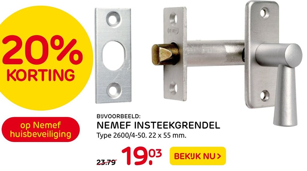 Nemef Insteekgrendel aanbieding bij Praxis