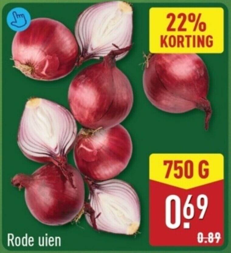 Rode uien 750 g aanbieding bij ALDI