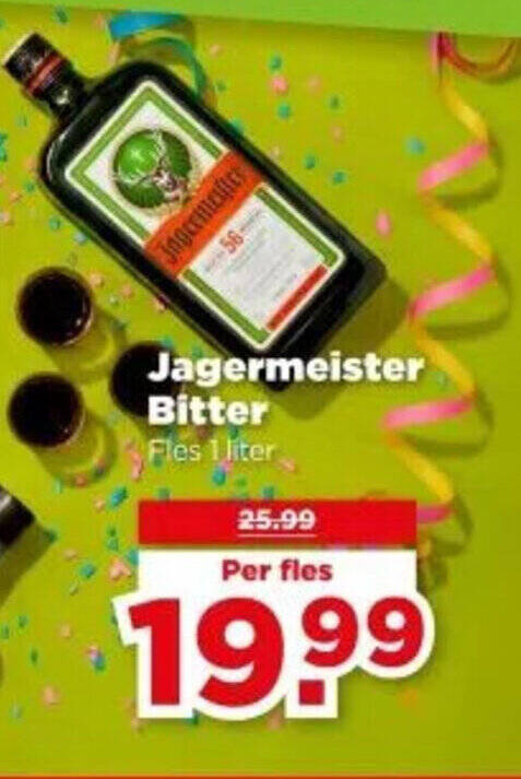 Jagermeister Bitter 1 L aanbieding bij PLUS