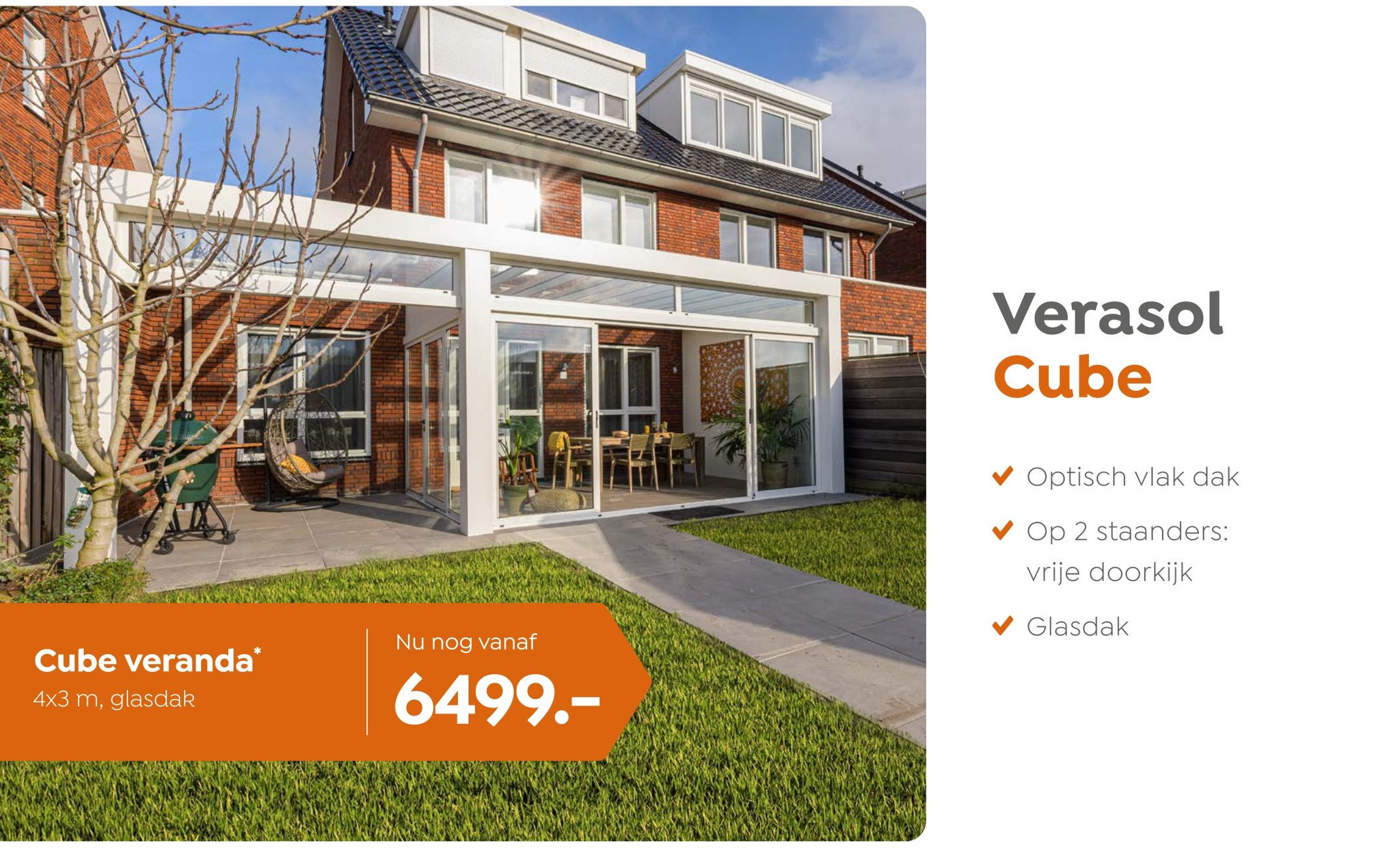 Cube veranda aanbieding bij Verasol