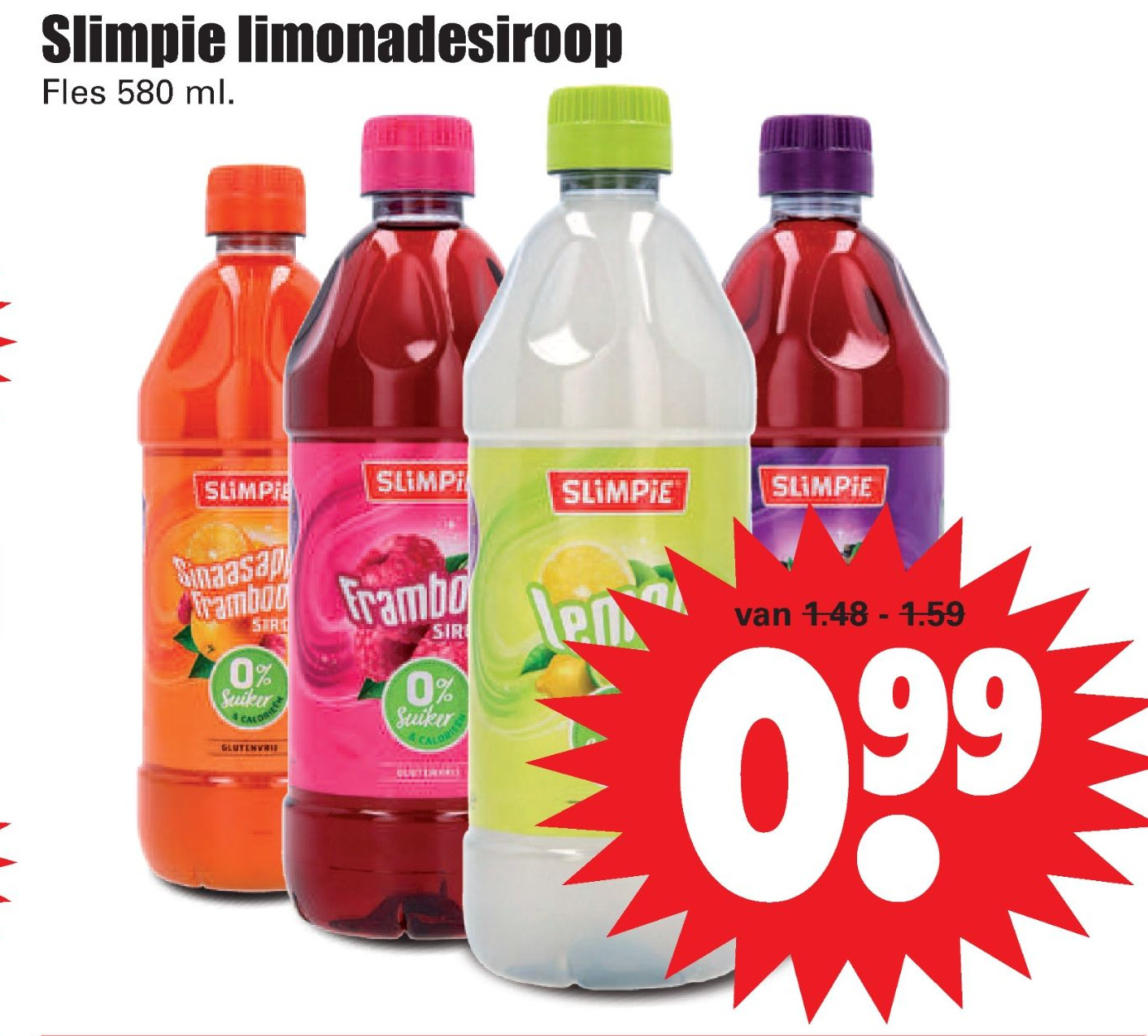 Slimpie limonadesiroop aanbieding bij Dirk