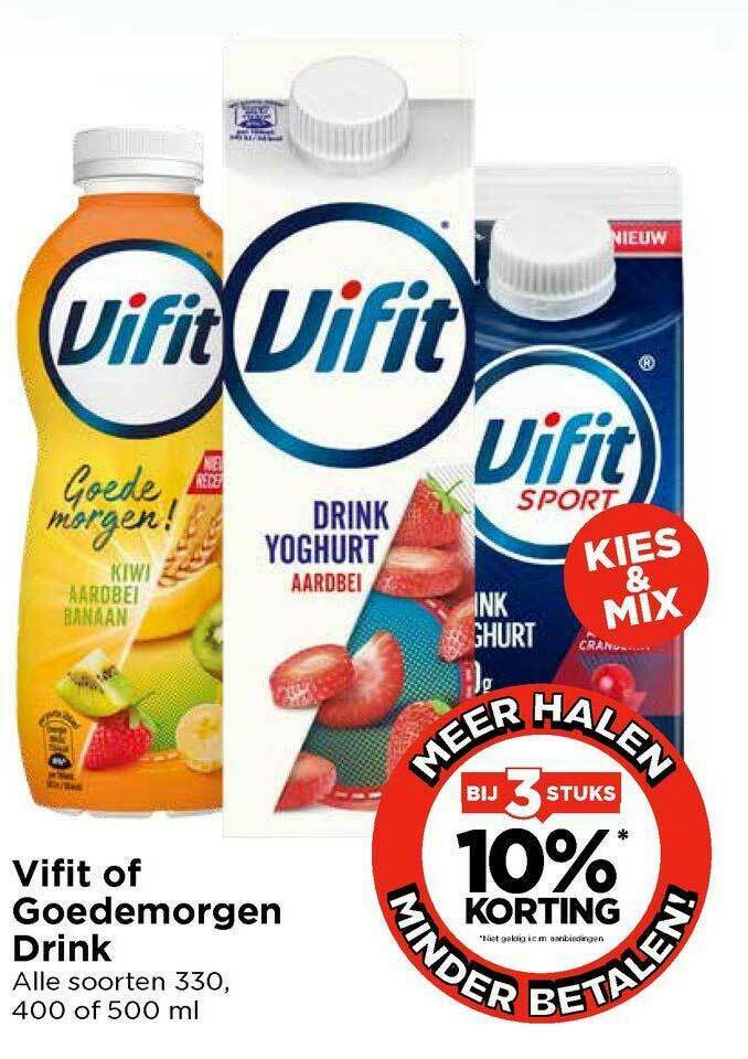 Vifit Of Goedemorgen Drink aanbieding bij Vomar Voordeelmarkt