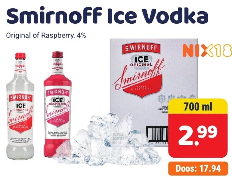 Smirnoff Ice Vodka 700 ml aanbieding bij Die 2 Brüder