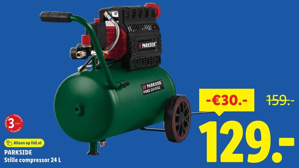 Parkside Stille compressor 24 l aanbieding bij Lidl