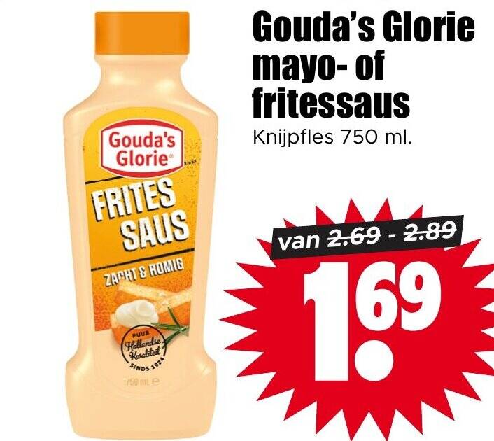 Gouda's Glorie mayo of fritessaus 750 ml aanbieding bij Dirk