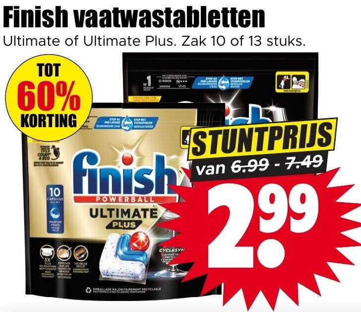 Finish vaatwastabletten aanbieding bij Dirk