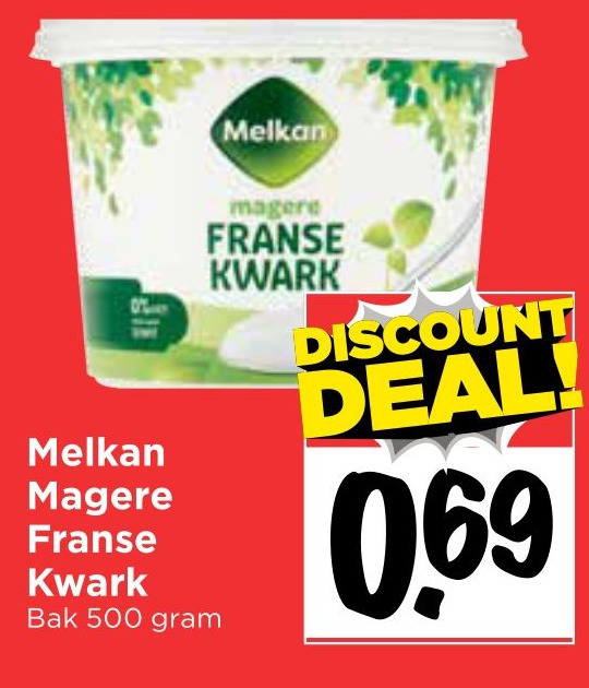 Melkan Magere Franse Kwark aanbieding bij Vomar