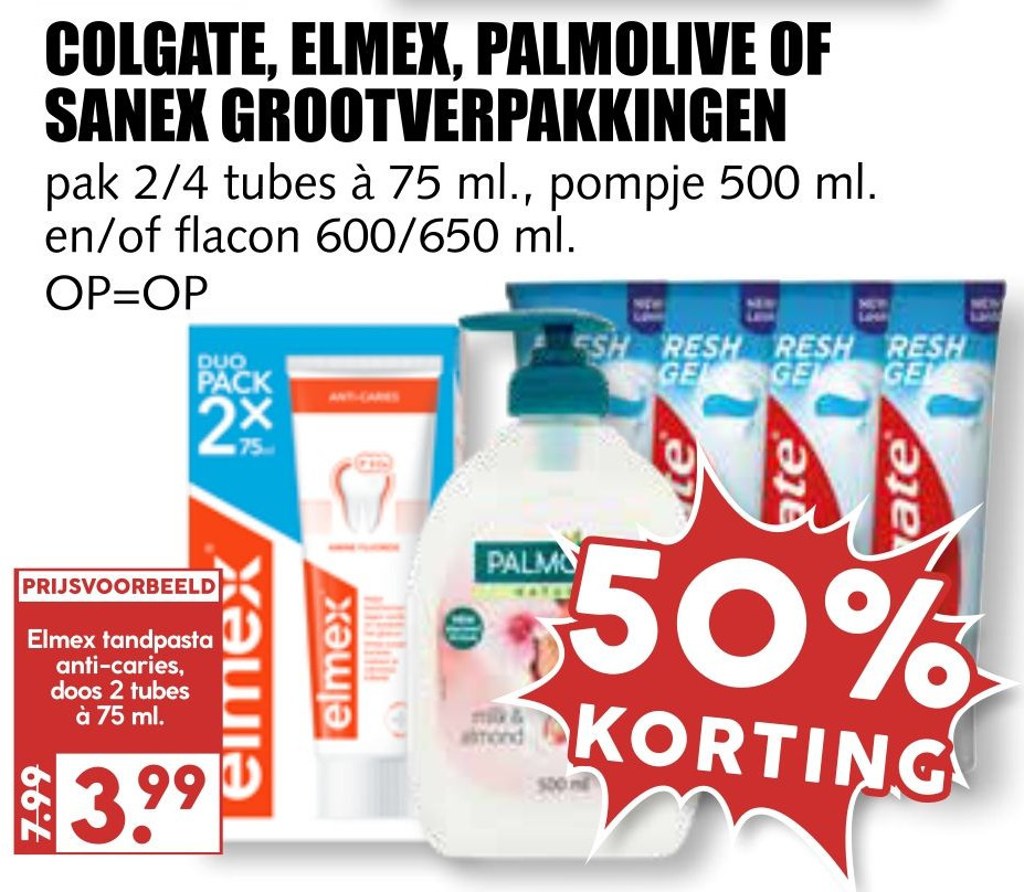 Colgate, Elmex, Palmolive Of Sanex Grootverpakkingen aanbieding bij MCD ...