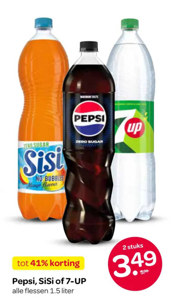 Pepsi, SiSi of 7-UP 1.5 liter aanbieding bij Spar