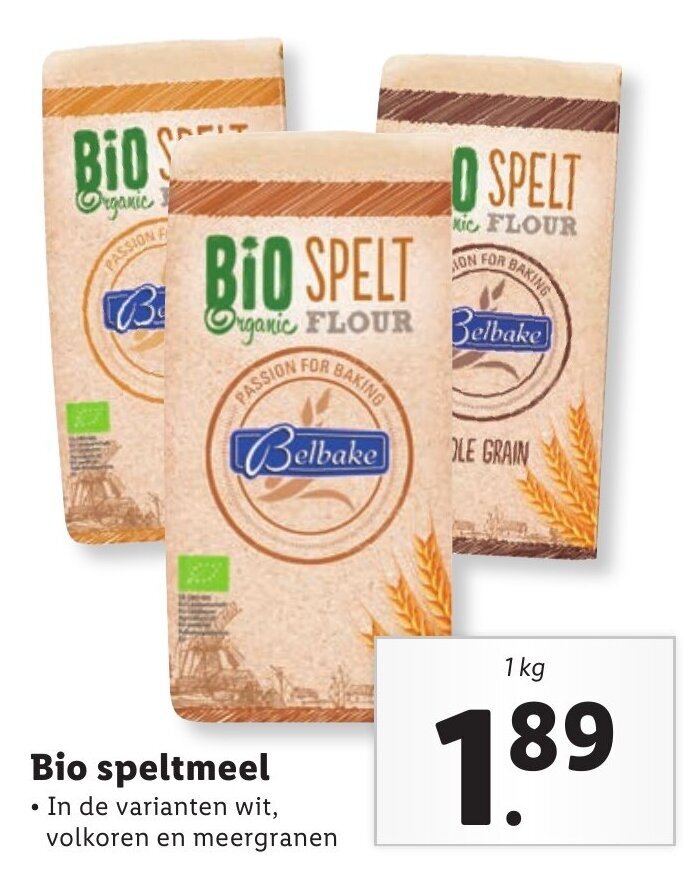 Bio speltmeel 1kg aanbieding bij Lidl