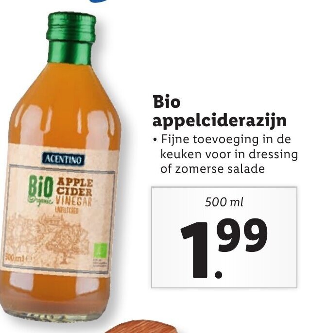Bio appelciderazijn 500ml aanbieding bij Lidl