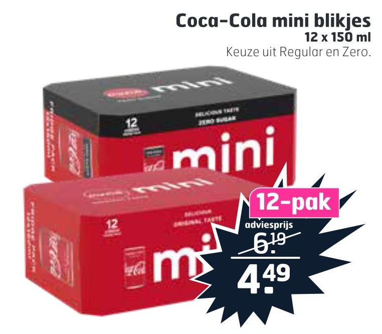 Coca-Cola mini blikjes aanbieding bij Trekpleister