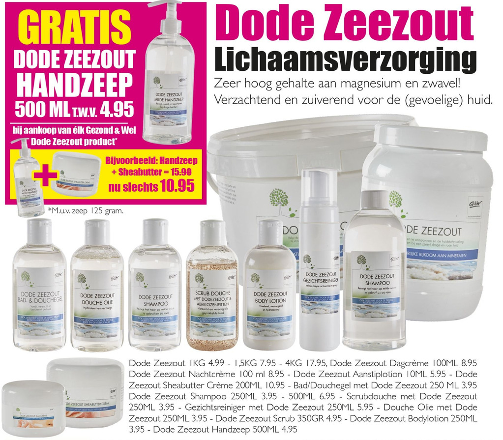 Dode Zeezout Lichaamsverzorging aanbieding bij Gezond & Wel
