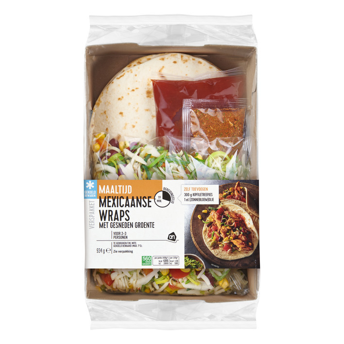 AH Gesneden verspakket Mexicaanse wraps aanbieding bij Albert Heijn