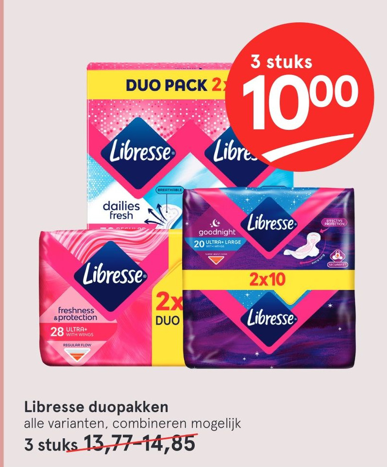 Libresse duopakken aanbieding bij Etos