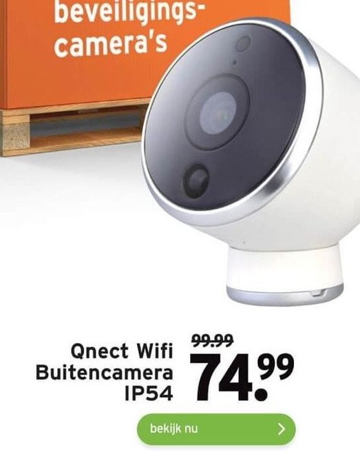Qnect Wifi Buitencamera IP54 aanbieding bij GAMMA