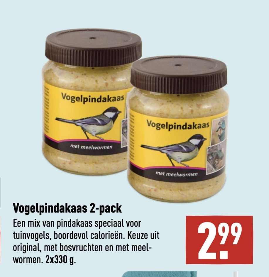 Vogelpindakaas 2-pack aanbieding bij ALDI