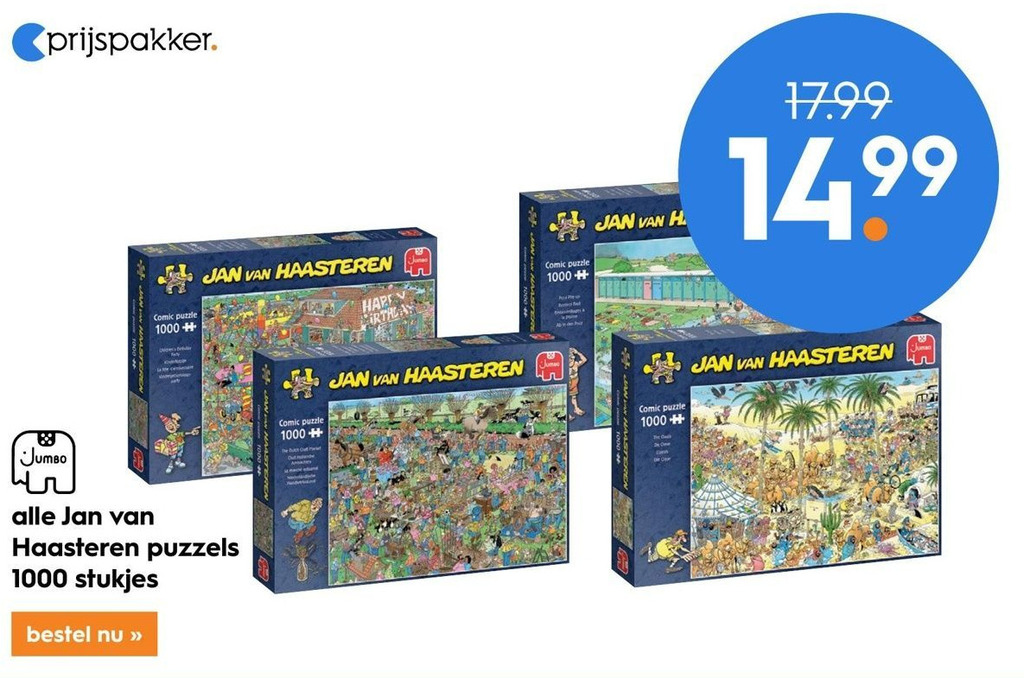 alle Jan van Haasteren puzzels 1000 stukjes aanbieding bij Blokker
