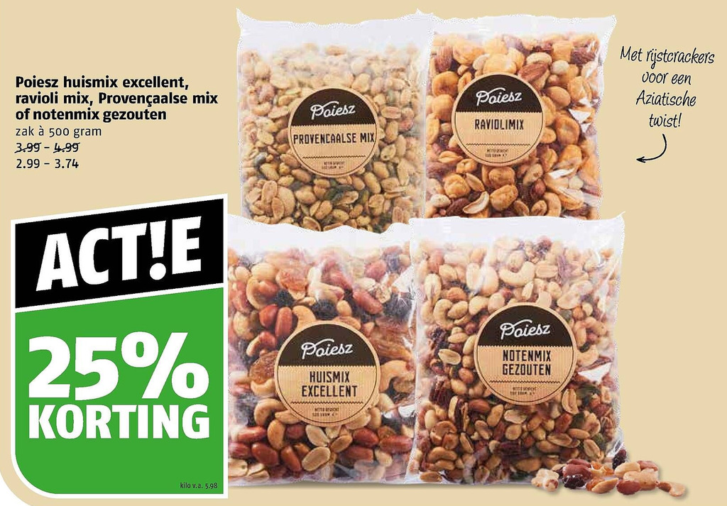Poiesz huismix excellent, ravioli mix, Provençaalse mix of notenmix ...