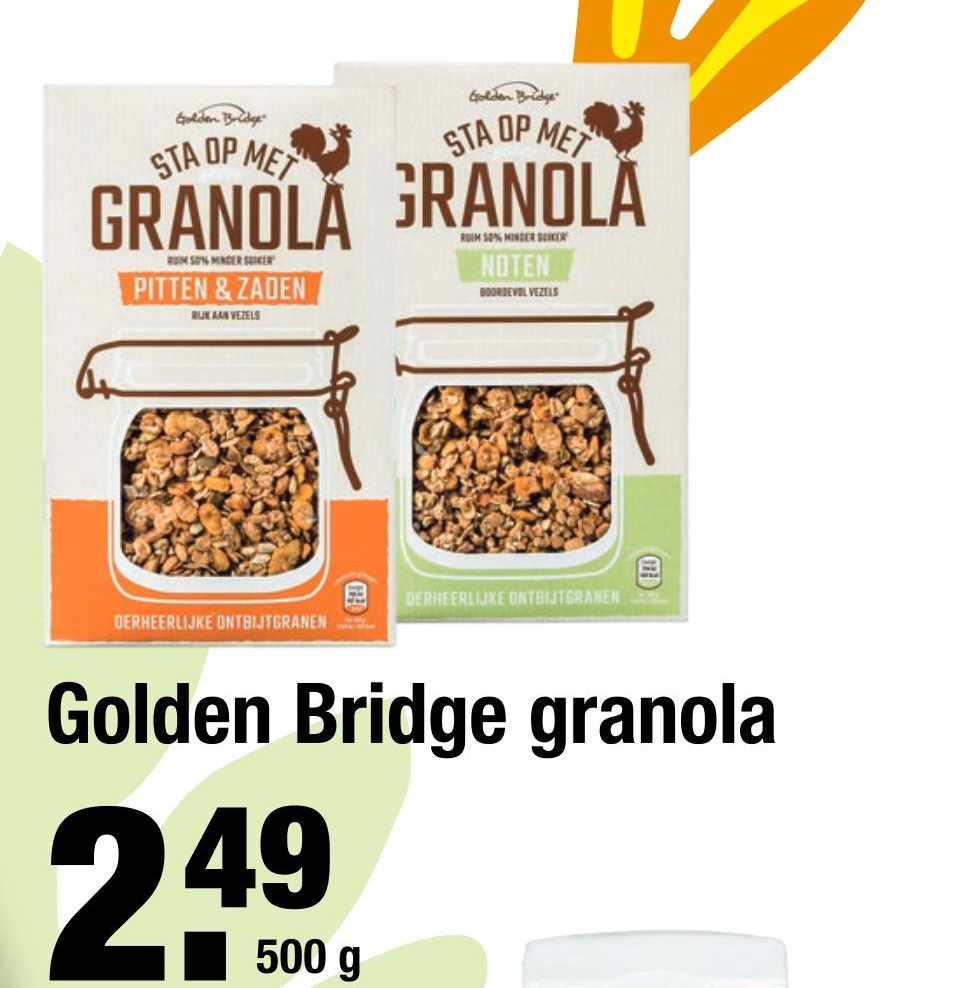 Golden Bridge granola 500g aanbieding bij ALDI