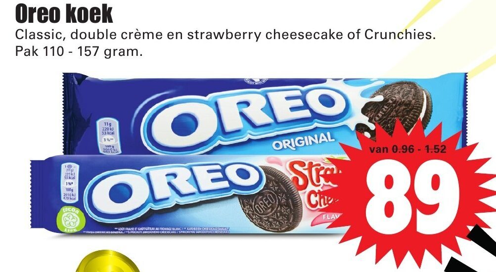 Oreo Koek 110 157g Aanbieding Bij Dirk