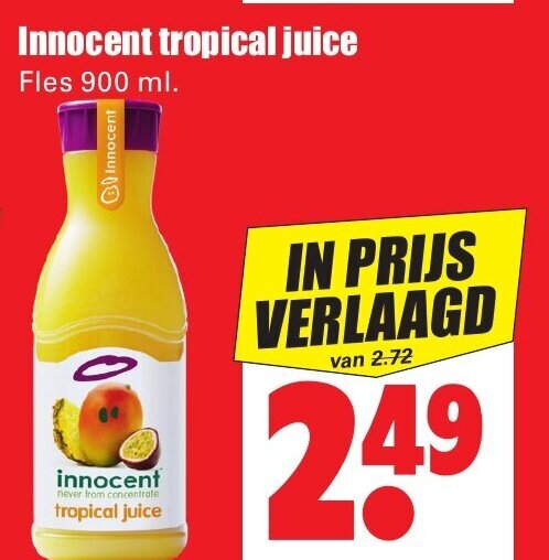 Innocent tropical juice 900ml aanbieding bij Dirk