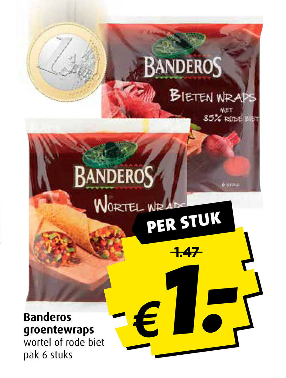 Banderos groentewraps pak 6 stuks aanbieding bij Boni