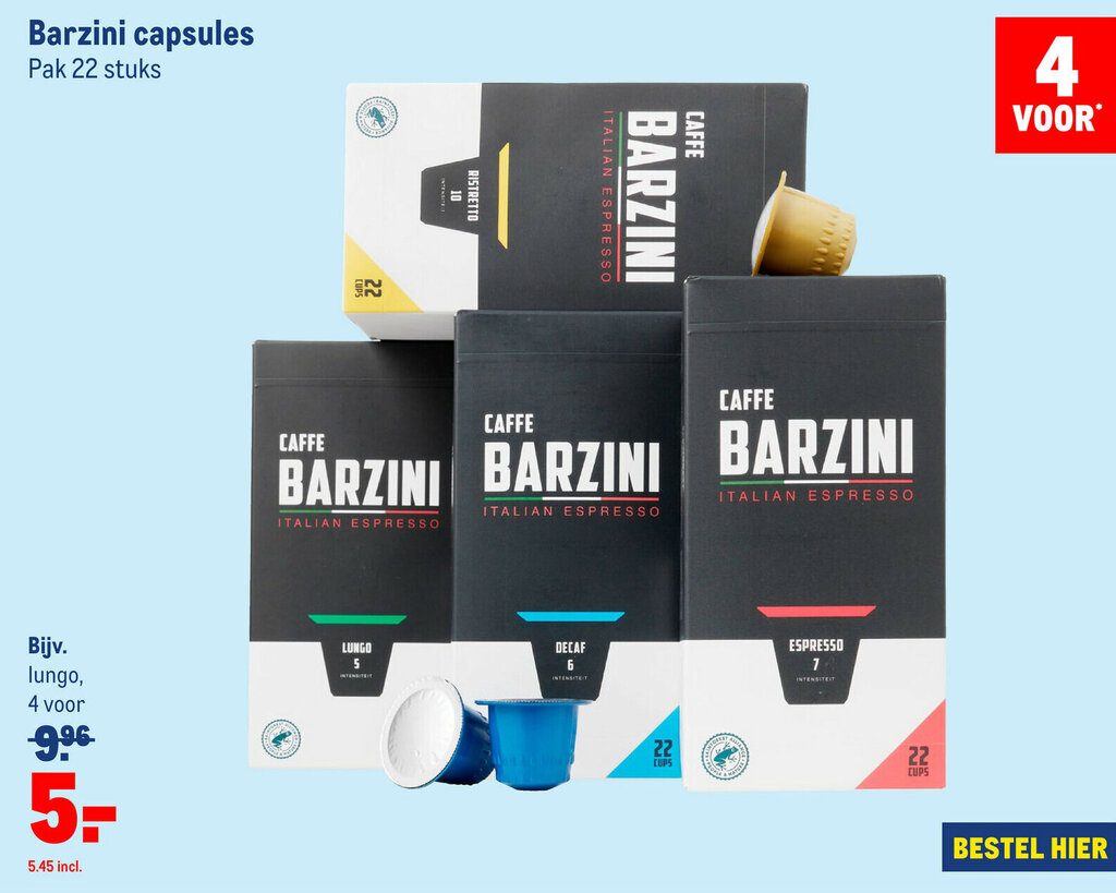 Barzini capsules aanbieding bij Makro