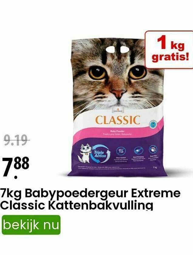 7kg Babypoedergeur Extreme Classic Kattenbakvulling aanbieding bij Zooplus